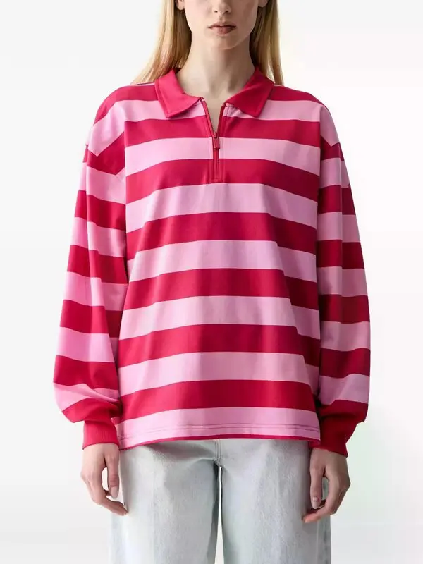 Adidas Striped Quarter-zip Polo Shirt
