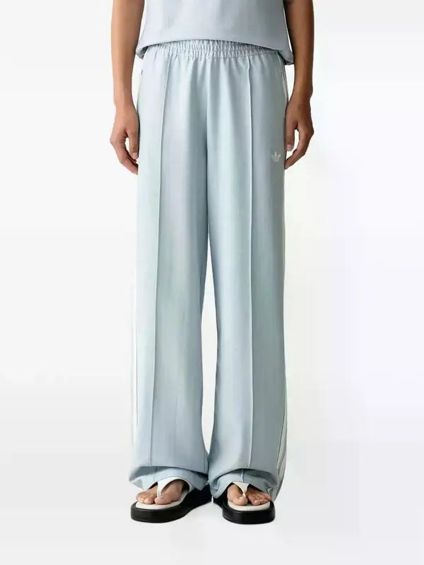 Adidas Herringbone-pattern Side-stripe Track Pants - Blue