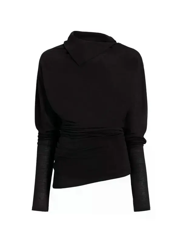 Proenza Schouler Golda Top In Gauzy Jersey - Black