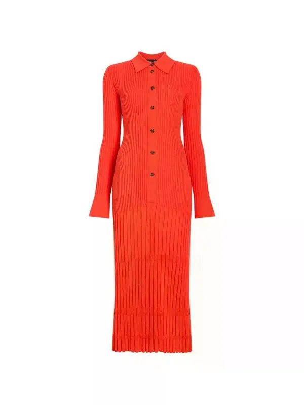 Proenza Schouler Rosario Dress In Textured Merino Wool - Orange