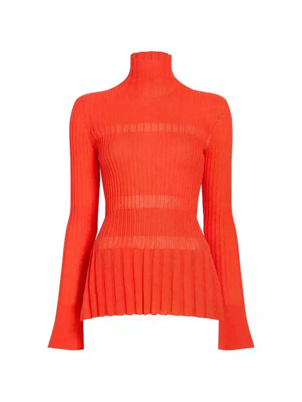Proenza Schouler Rosario Top In Textured Merino Wool - Orange