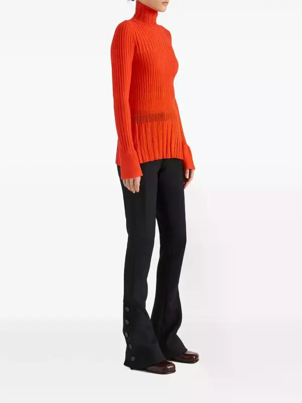 Proenza Schouler Rosario Textured Merino Wool Top - Orange