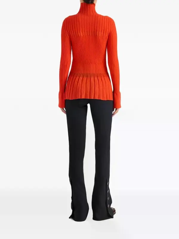 Proenza Schouler Rosario Textured Merino Wool Top - Orange