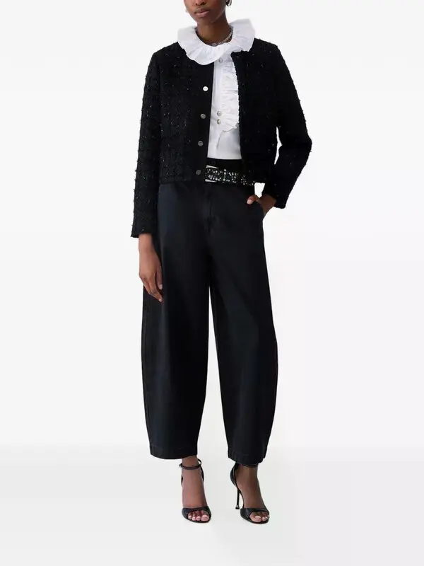 Liu Jo Balloon-trousers With Embroidered-belt - Black