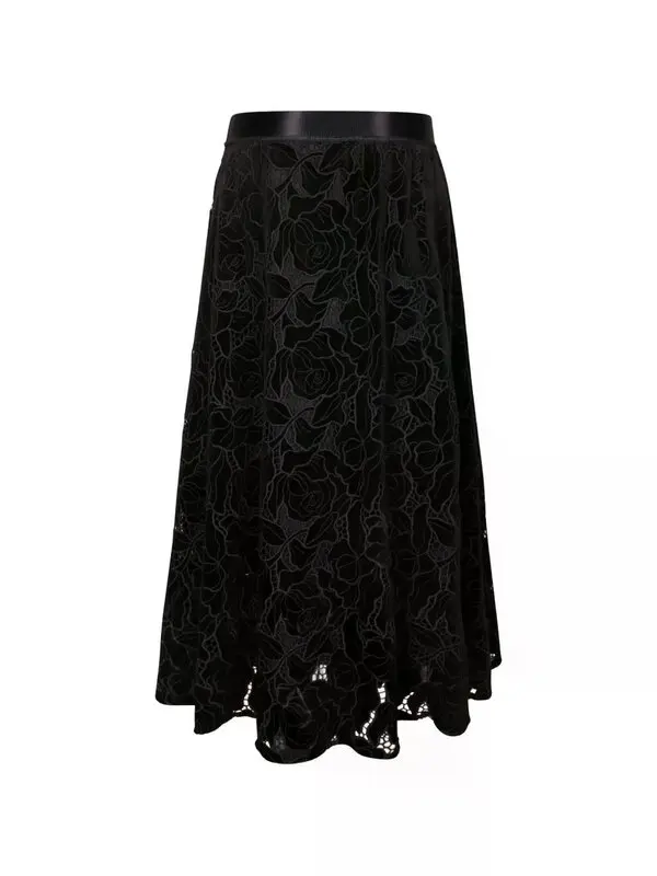 NISSA Floral-lace Flared Skirt