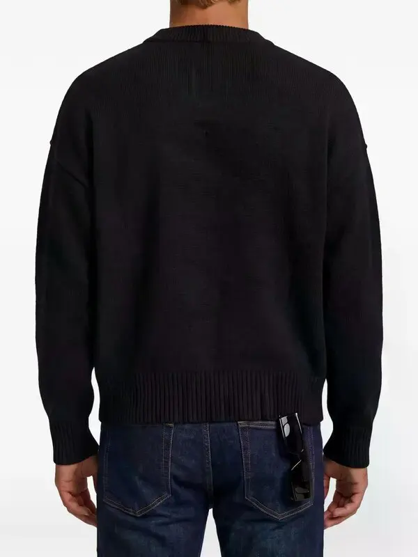 AMI Paris Crewneck Wool Sweater With De Coeur
