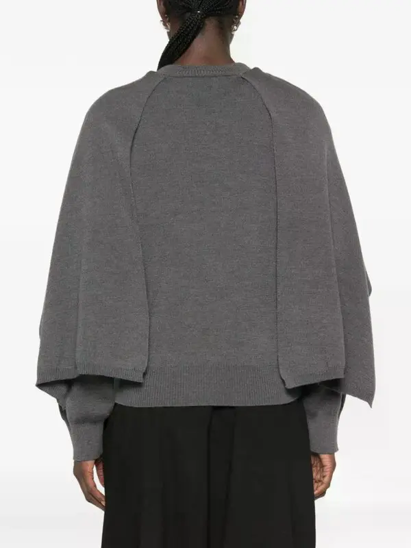 RÓHE Cape-overlay Knitted Sweater