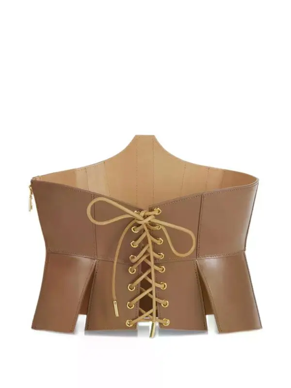 Elisabetta Franchi Lace-up Bustier Belt - Black