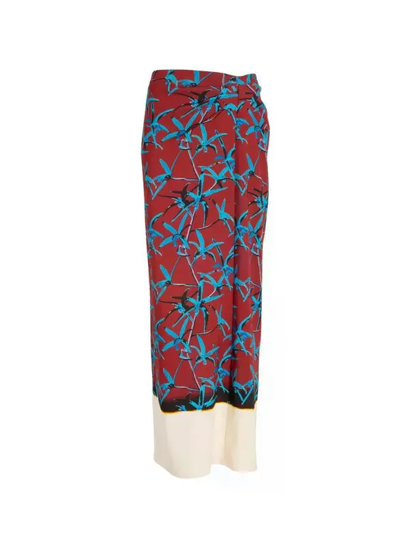 Proenza Schouler Anais Skirt In Printed Stretch Cady - Red