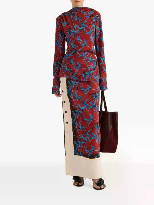 Proenza Schouler Anais Skirt In Printed Stretch Cady
