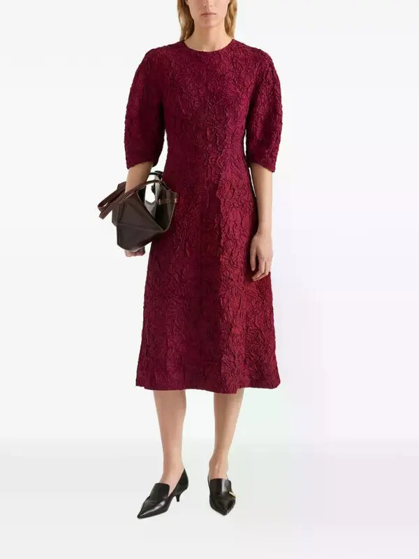 Proenza Schouler Alin Dress In Crushed Silk - Red