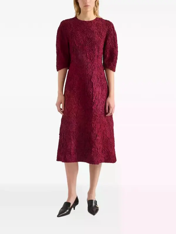 Proenza Schouler Alin Dress In Crushed Silk - Red