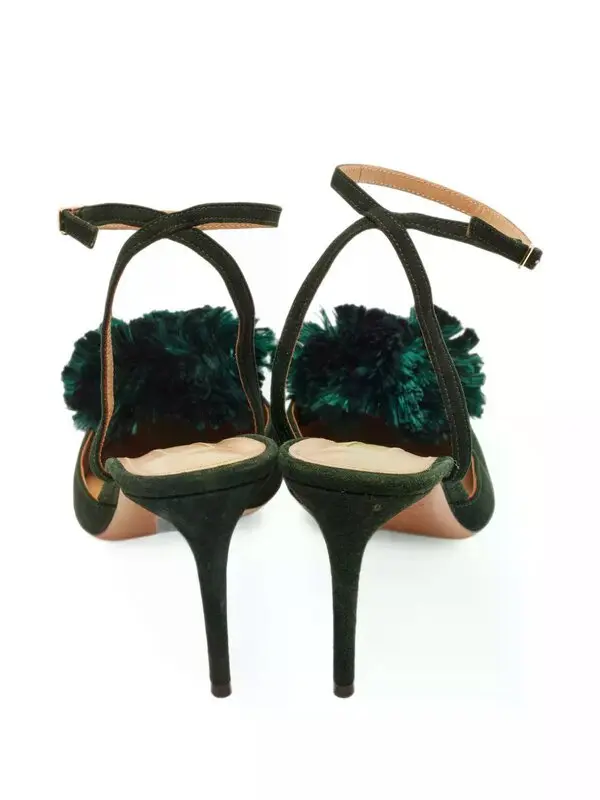 AQUAZZURA Pom Pom Ankle Strap Pumps