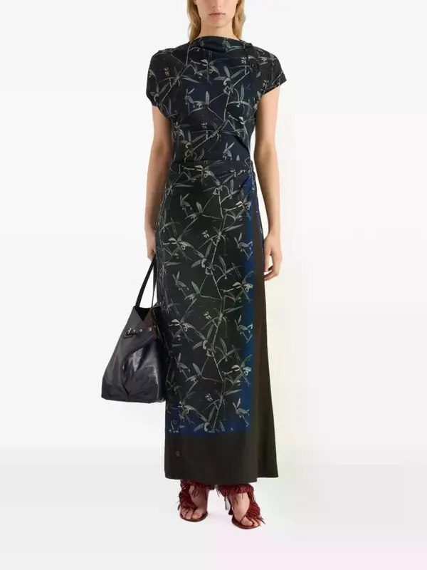 Proenza Schouler Anais Dress In Printed Stretch Cady - Blue