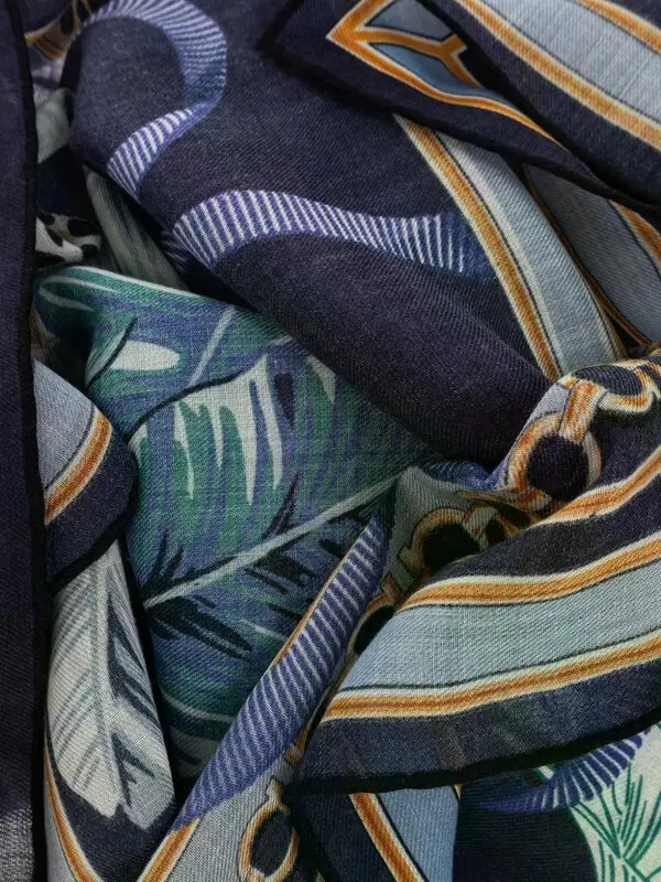 FERRAGAMO Feline-print Cashmere Shawl