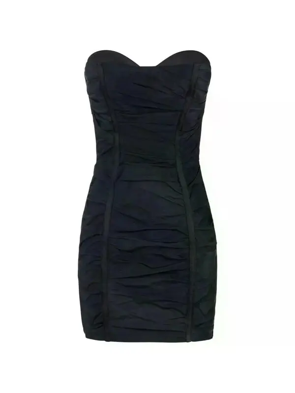 Elisabetta Franchi Mini Dress In Taffeta Voile Fabric - Black