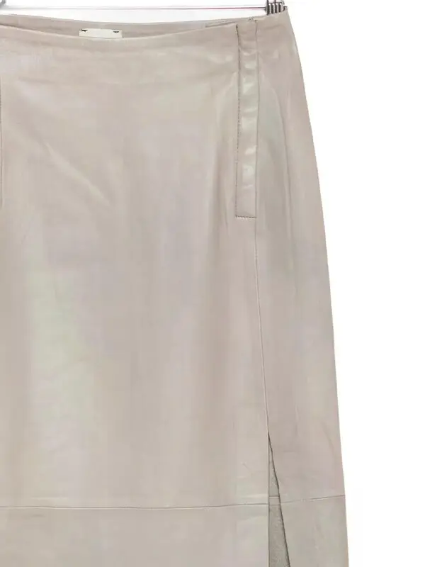 ALYSI Side-slit Leather Skirt