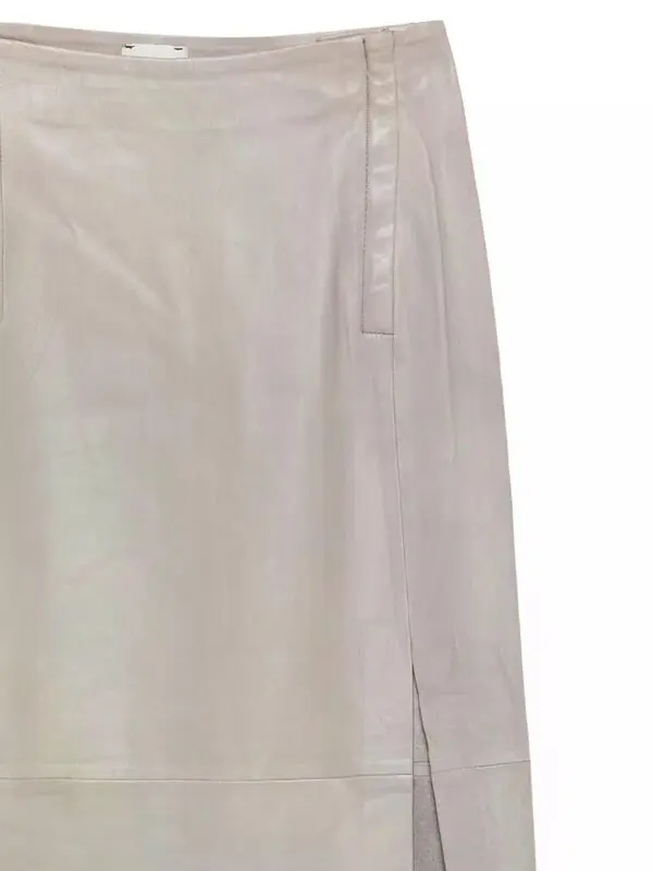 ALYSI Side-slit Leather Skirt