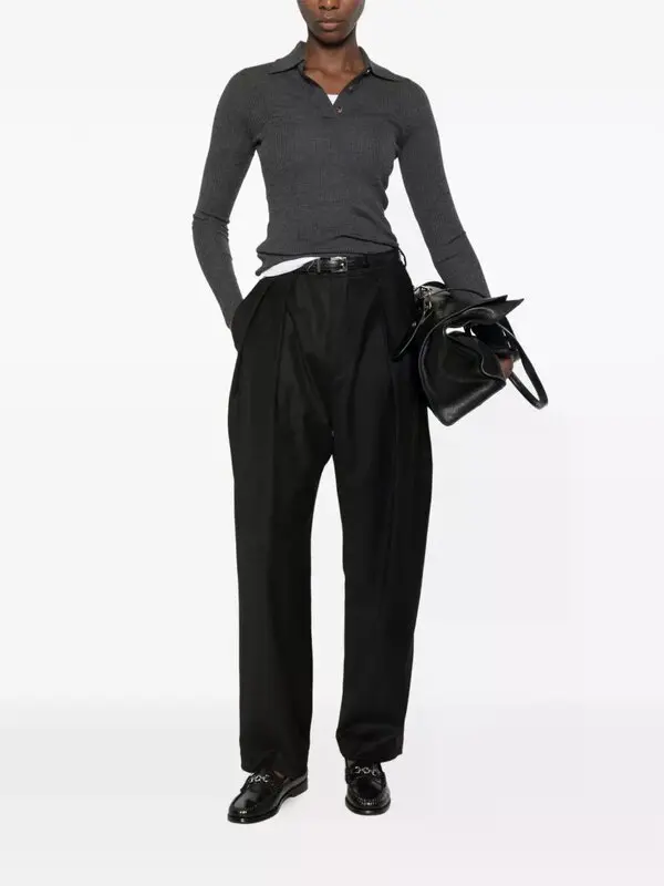 JCSOPHIE Ribbed Knit Polo Sweater