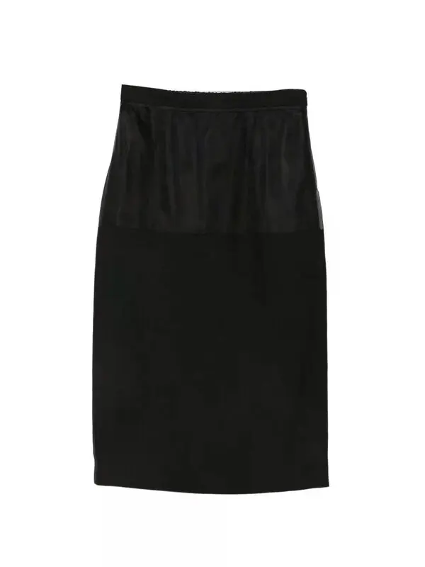 FRENKEN Sheer-panel Pencil Midi Skirt - Black