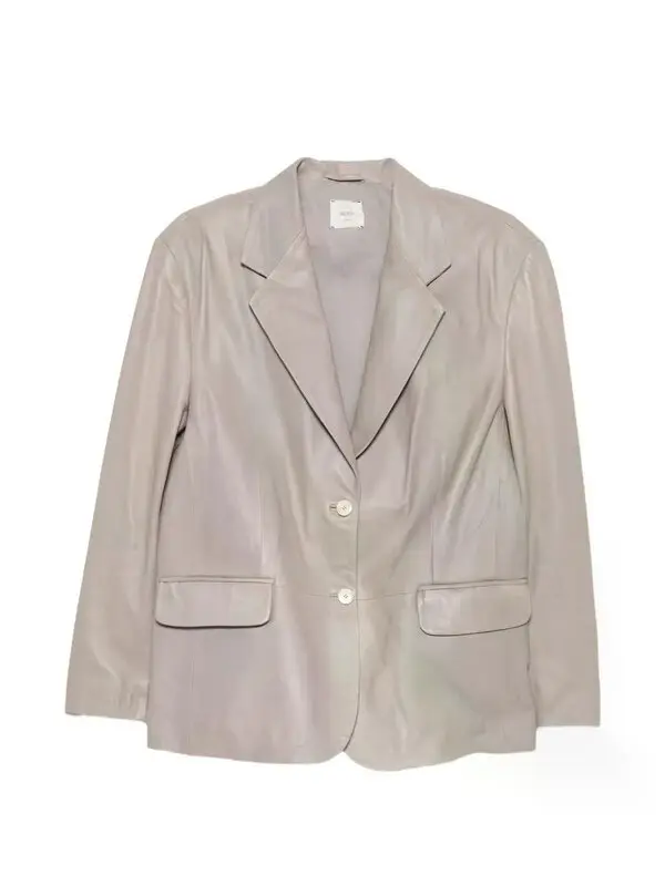 ALYSI Leather Single-breasted Jacket - Grey