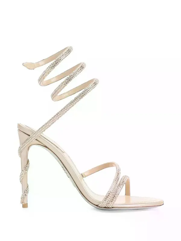 Rene Caovilla Cleo Crystal-embellished Sandals - Neutrals