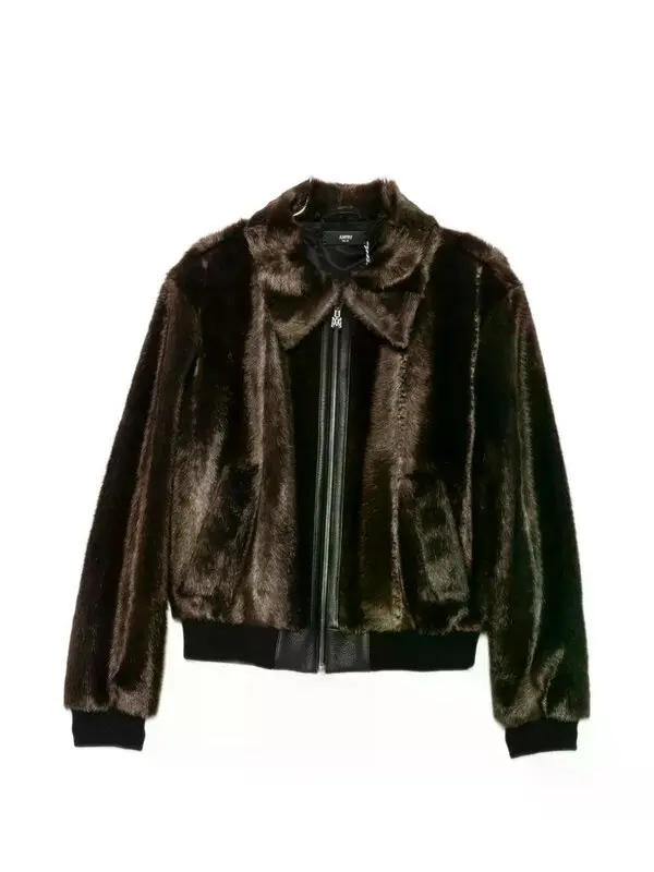 Amiri Faux-fur Panelled Jacket - Brown