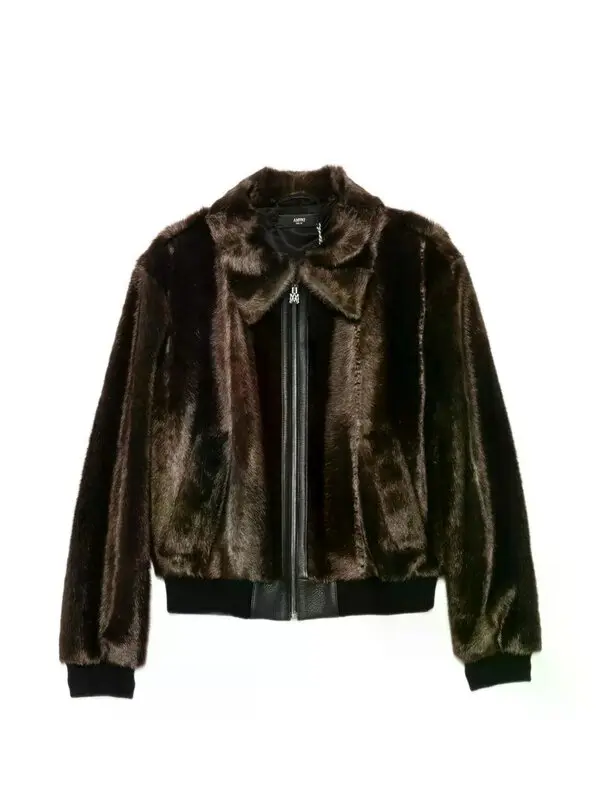 Amiri Faux-fur Panelled Bomber Jacket - Brown