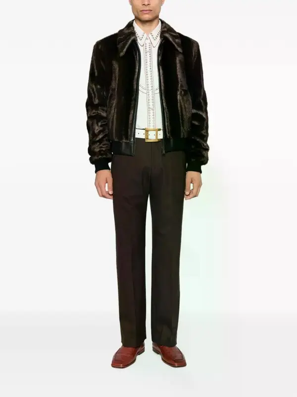 Amiri Faux-fur Panelled Bomber Jacket