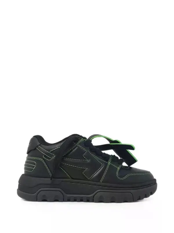 Off-White Out Of Office Chunky Leather-blend Sneakers - Black