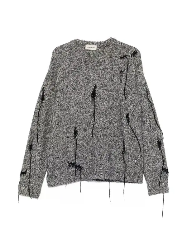 ATOMO FACTORY Distressed Marl-knit Sweater