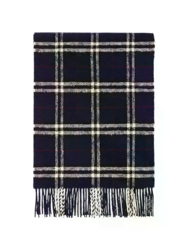 Burberry Check Wool Cashmere Scarf - Blue