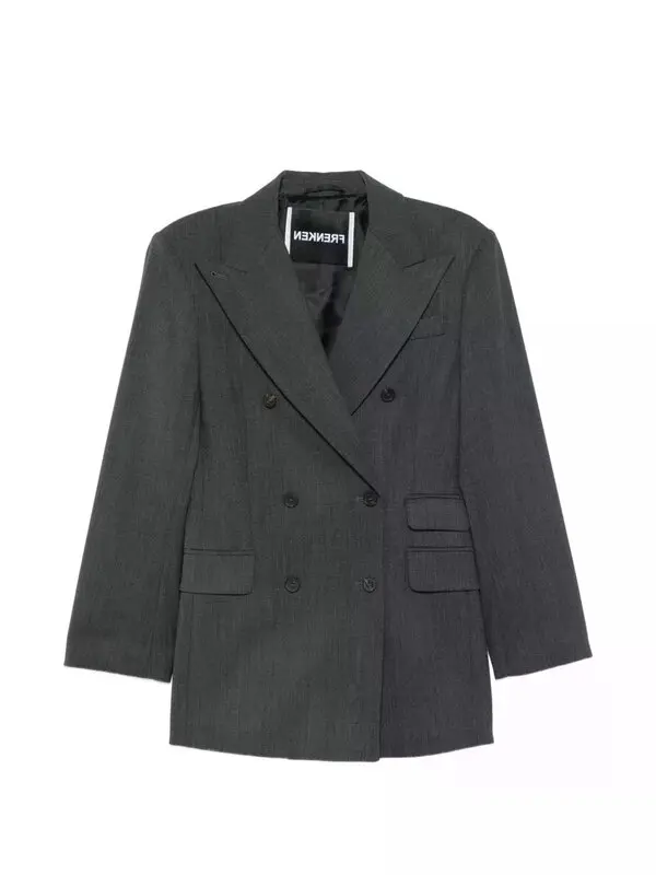 FRENKEN Double-breasted Peak-lapel Blazer - Grey