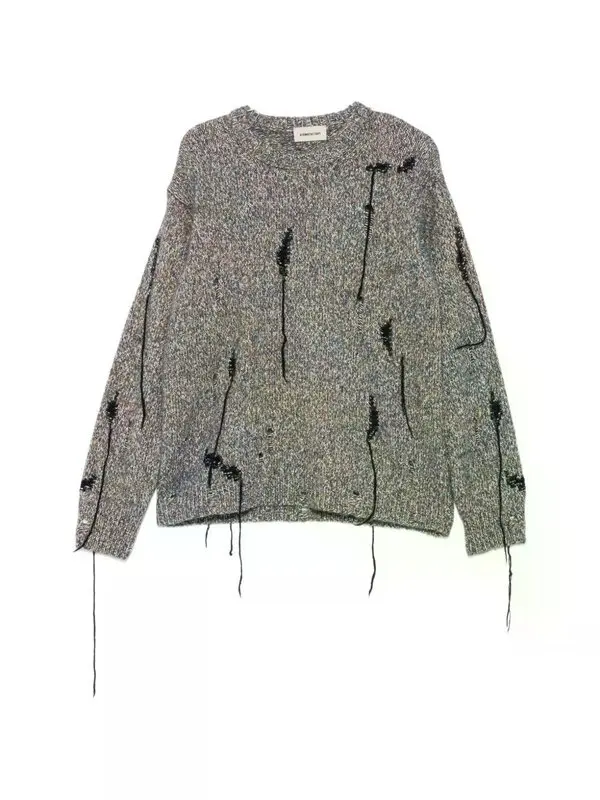 ATOMO FACTORY Distressed Marl-knit Sweater
