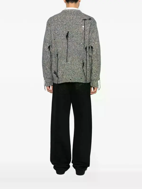 ATOMO FACTORY Distressed Marl-knit Sweater