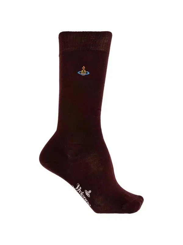 VIVIENNE WESTWOOD Orb-embroidered Ribbed-trim Socks