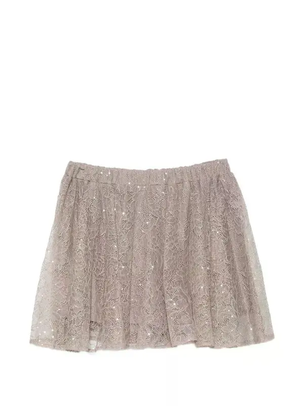 TWINSET Sequin-embellished Lace-overlay Skirt