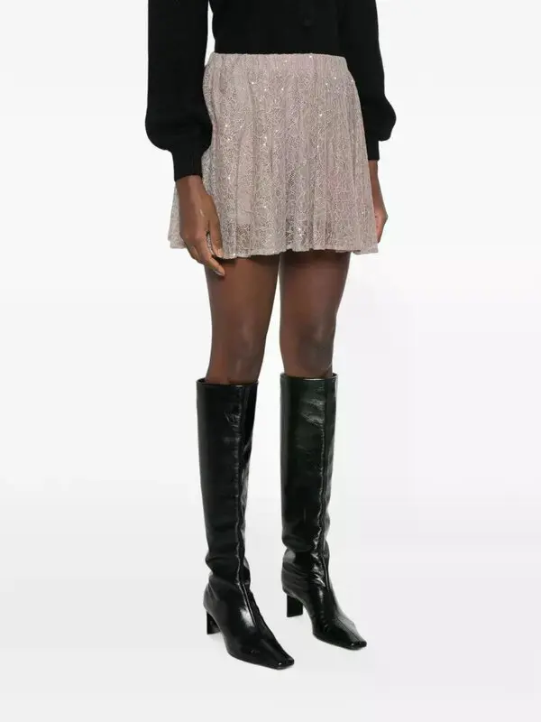 TWINSET Sequin-embellished Lace-overlay Skirt