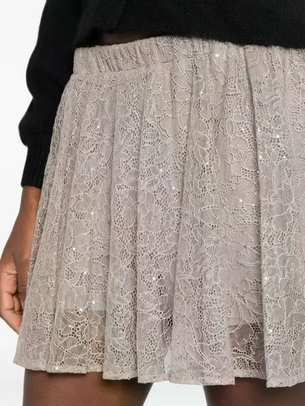 TWINSET Sequin-embellished Lace-overlay Skirt