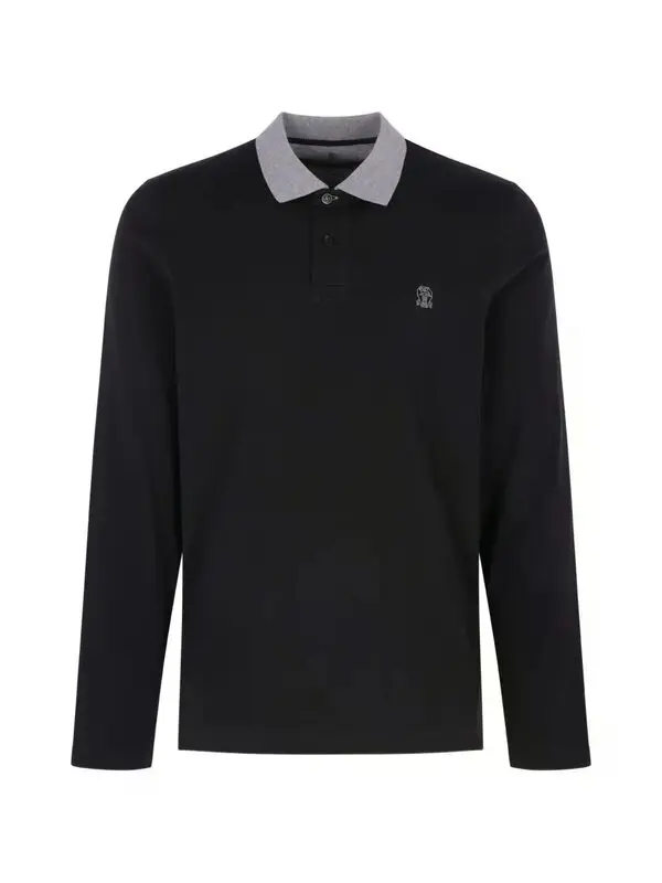 Brunello Cucinelli Long-sleeve Polo Shirt - Black