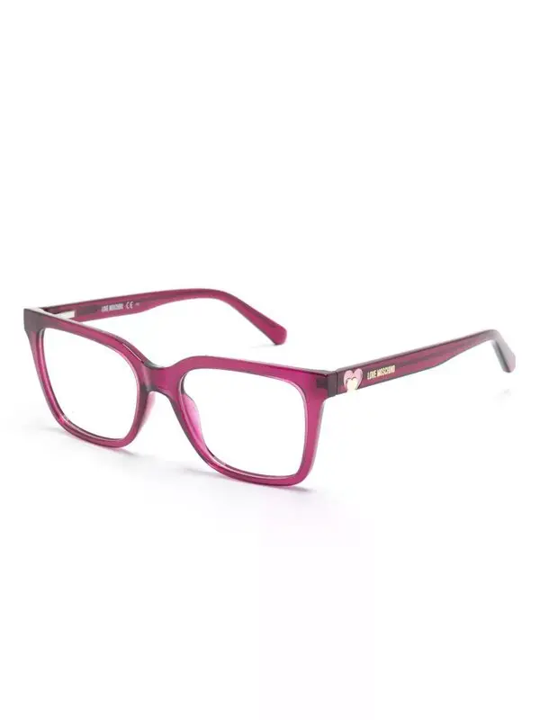 Moschino Logo-lettering Square-frame Glasses