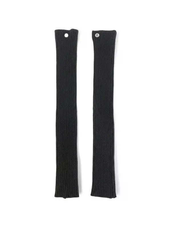 Rick Owens Ribbed-knit Cut-out Gloves - Black