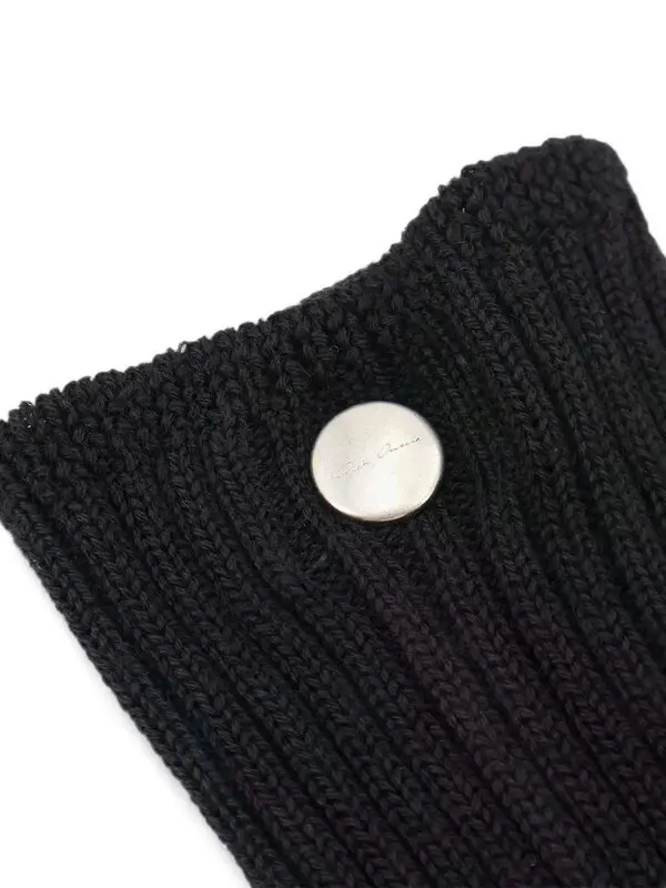 Rick Owens Ribbed-knit Cut-out Gloves