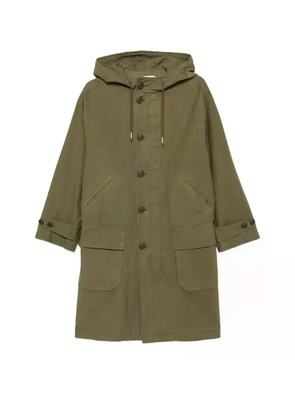 NILI LOTAN Hooded Button-up Parka Coat - Green