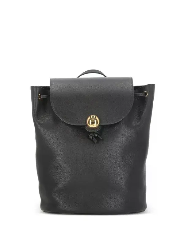 Furla Grainy Leather Backpack - Black