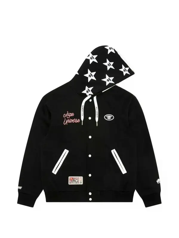 AAPE BY *A BATHING APE Moonface Logo-patch Hoodie - Black