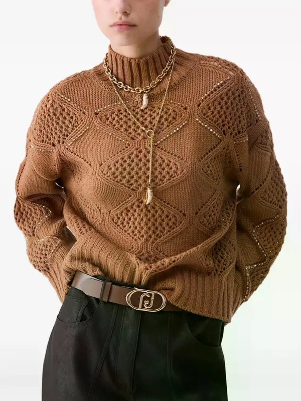 Liu Jo Turtleneck With Beads And Openwork