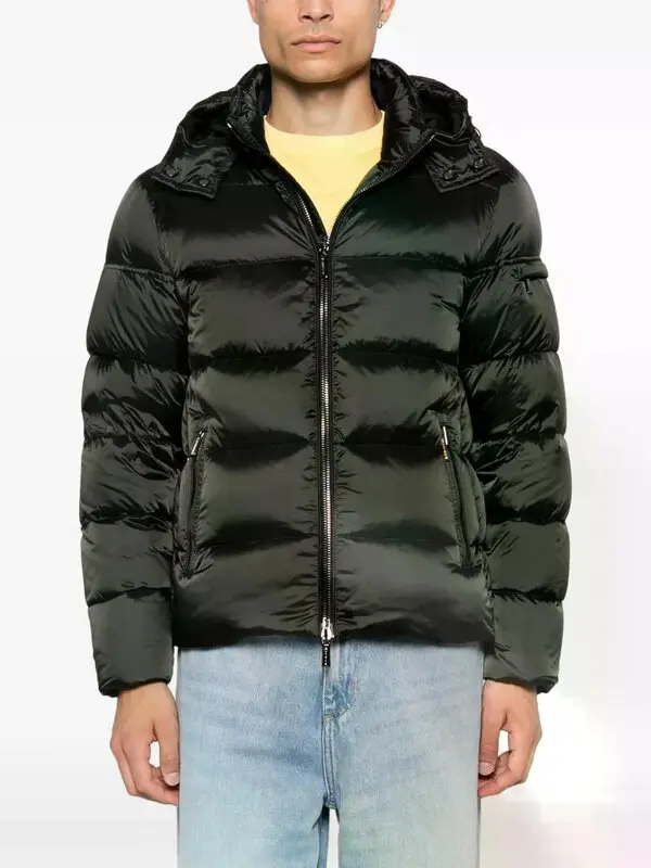MOORER Quilted Hooded Jacket - Green
