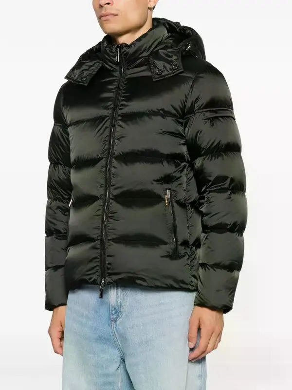 MOORER Quilted Hooded Jacket - Green