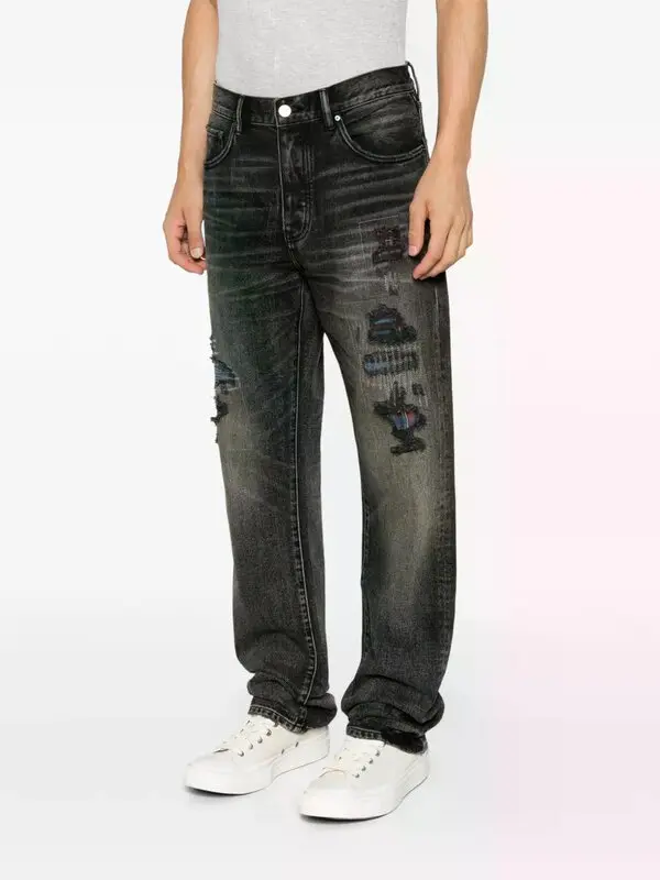 PURPLE BRAND Distressed Patchwork Jeans